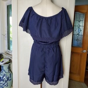 Style House | Pants & Jumpsuits | Style House Navy Blue Lace Trim ...